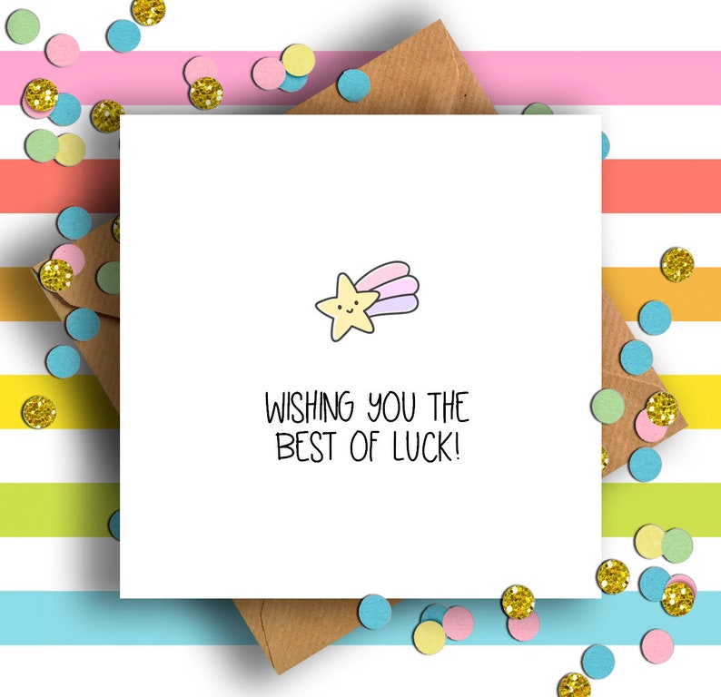 Star Wishing You the Best of Luck Card, Good Luck Card, Leaving Card ...