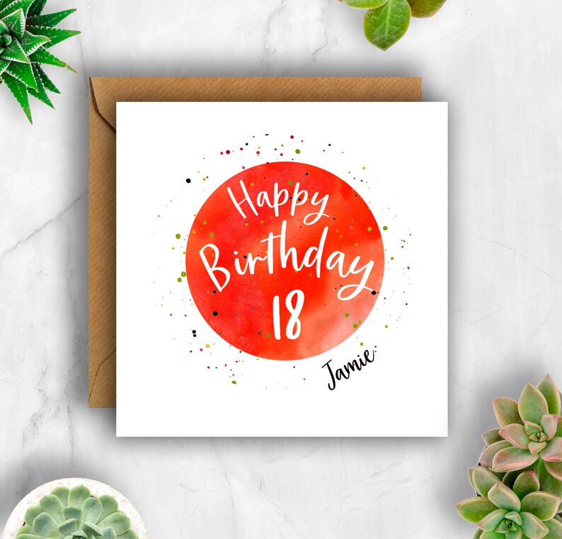 Personalised Circle Happy Birthday 18 Card 18th Birthday - Etsy