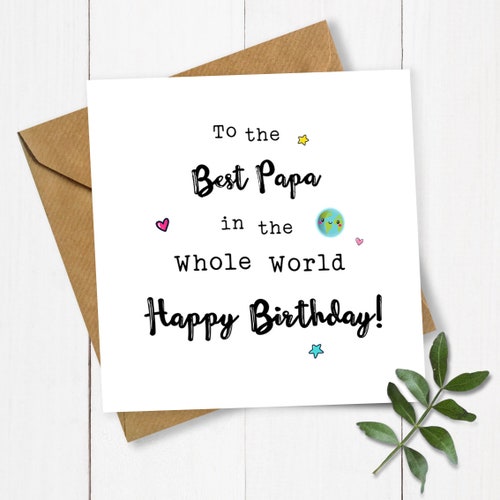 Best Grandad In The World Birthday Card Happy Birthday Etsy Uk