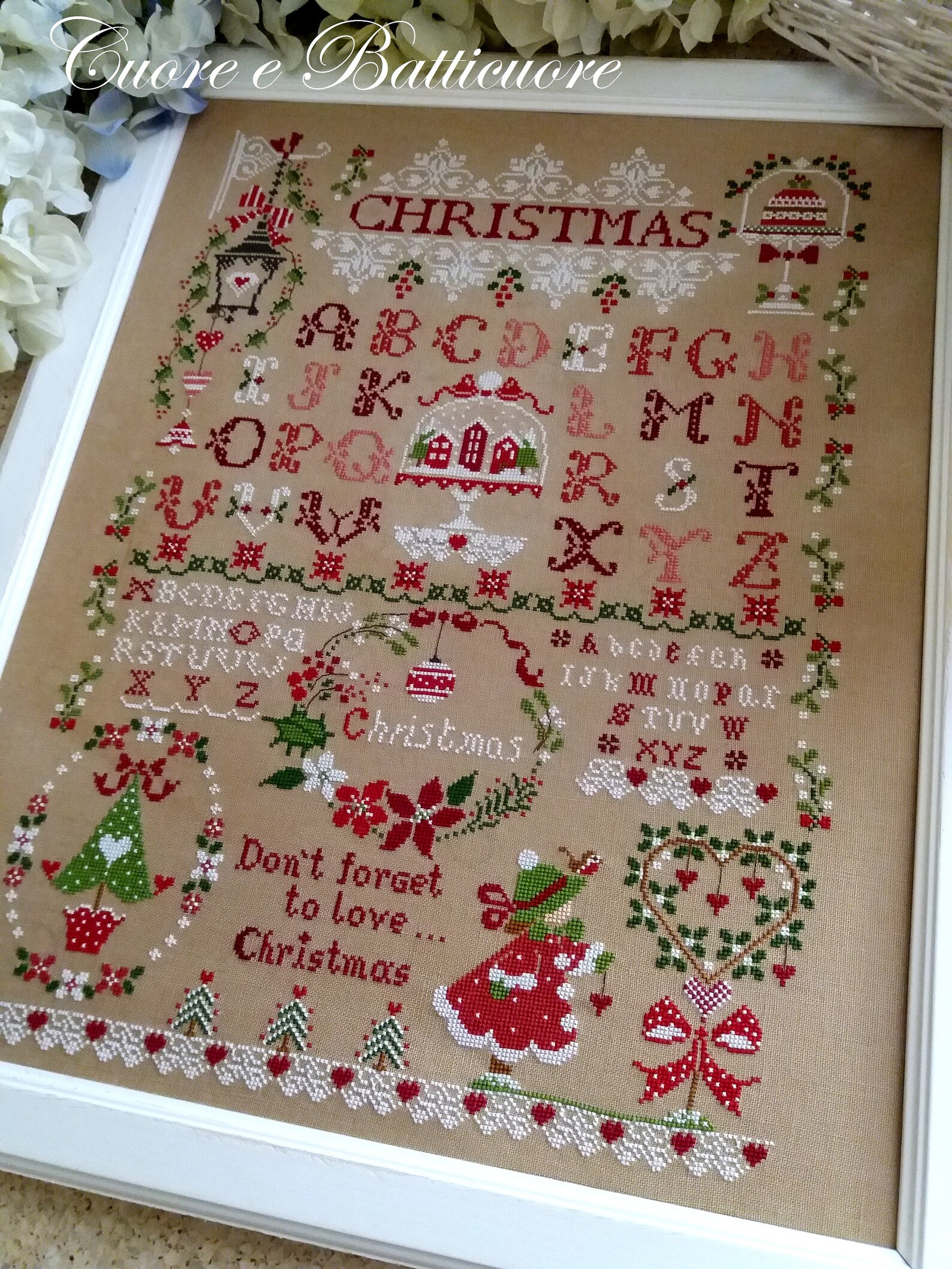 Chart Christmas Sampler including Inscription in English - Etsy