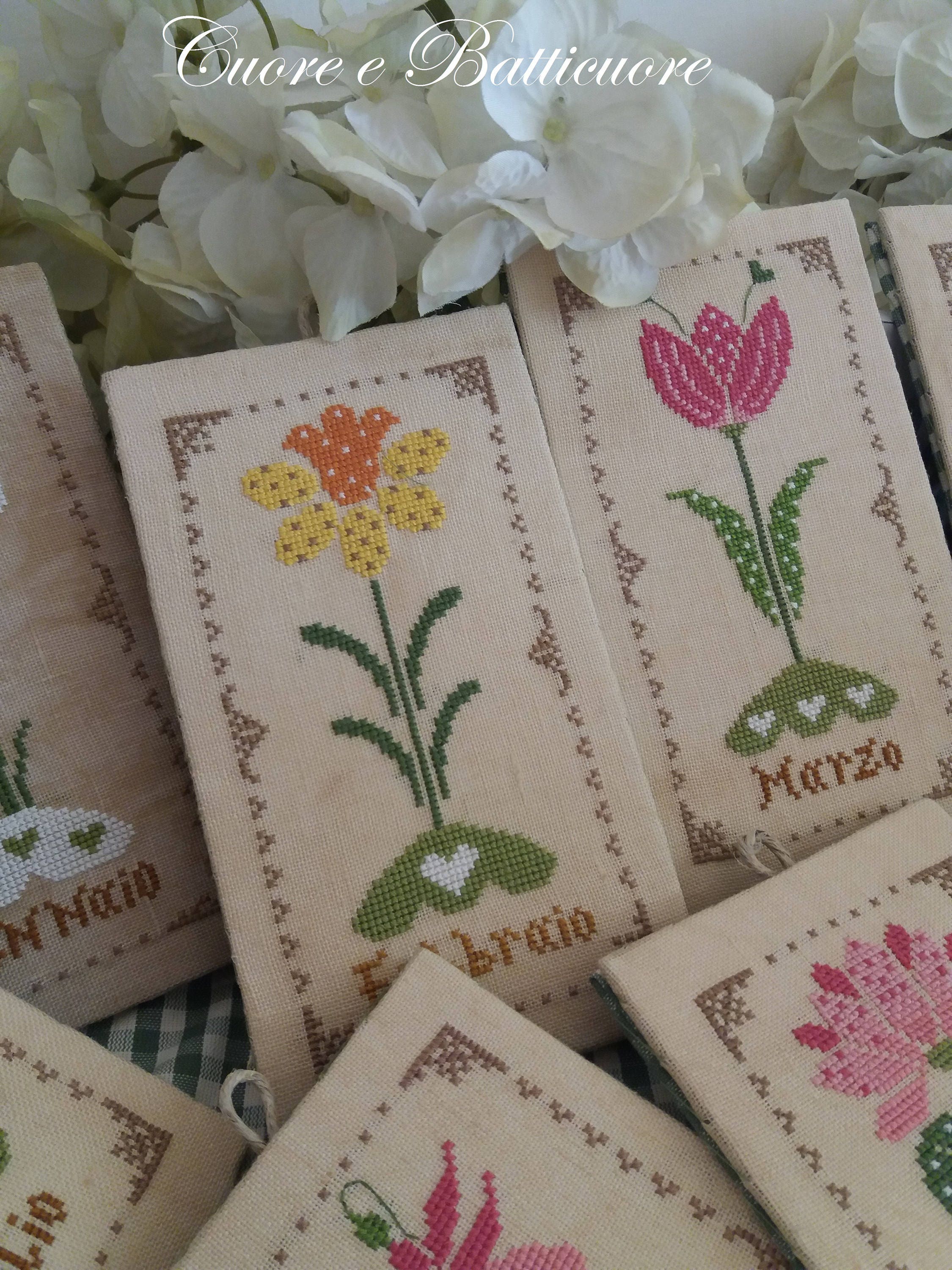 Chart Un Anno in Fiore (with Names of the Months in Italian, English ...