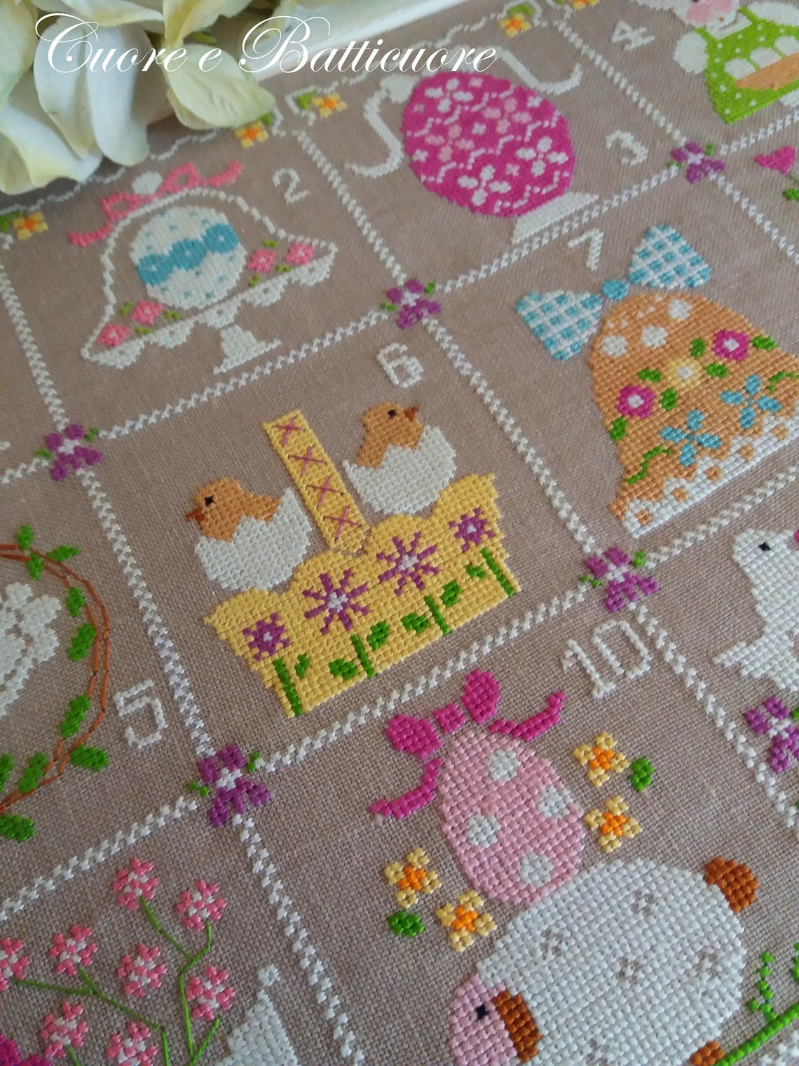 Chart Shabby Easter Calendar including Inscription in | Etsy