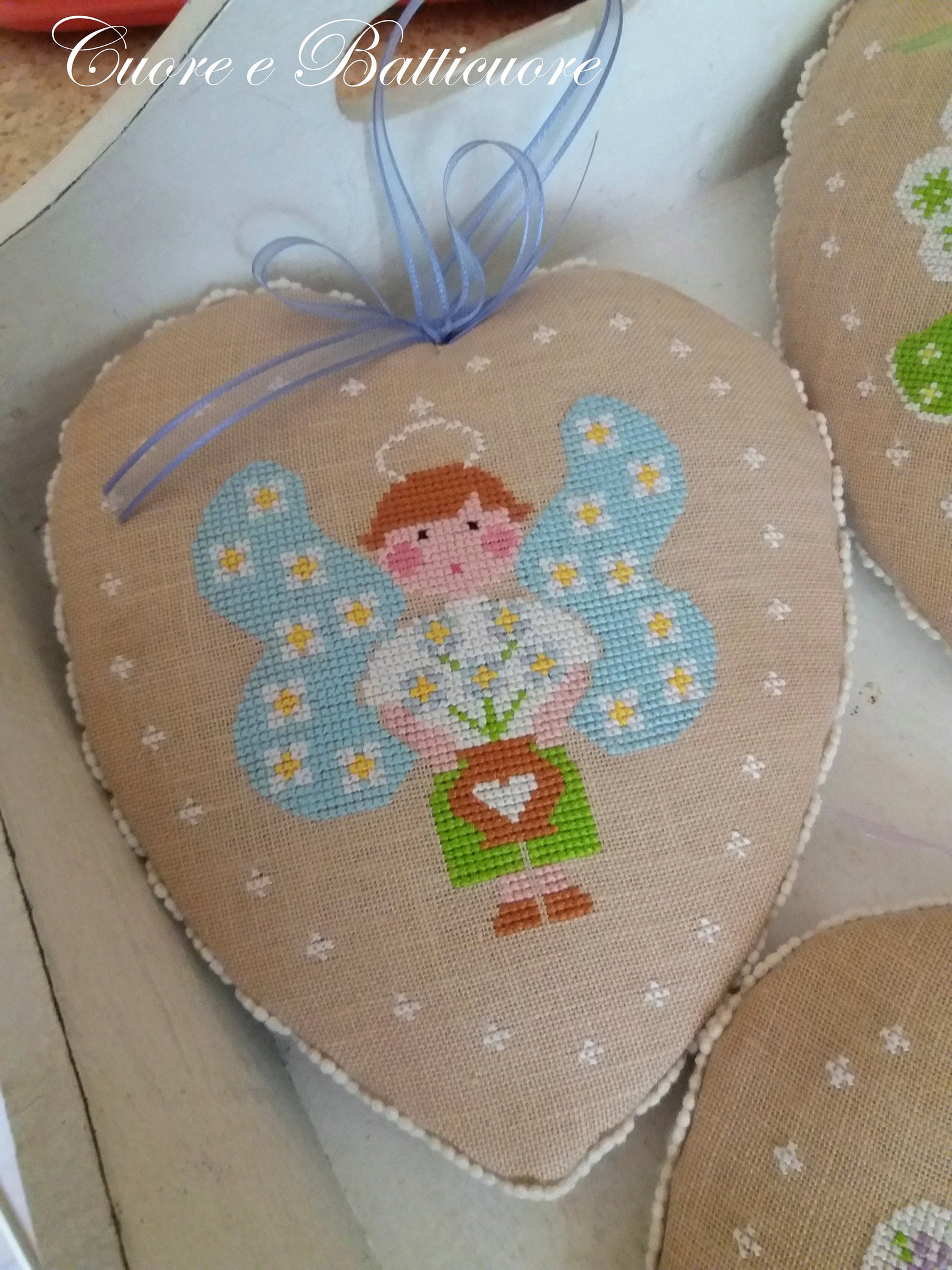 Chart Primavera Con Gli Angeli (including Heart Pinkeep Tutorial in ...