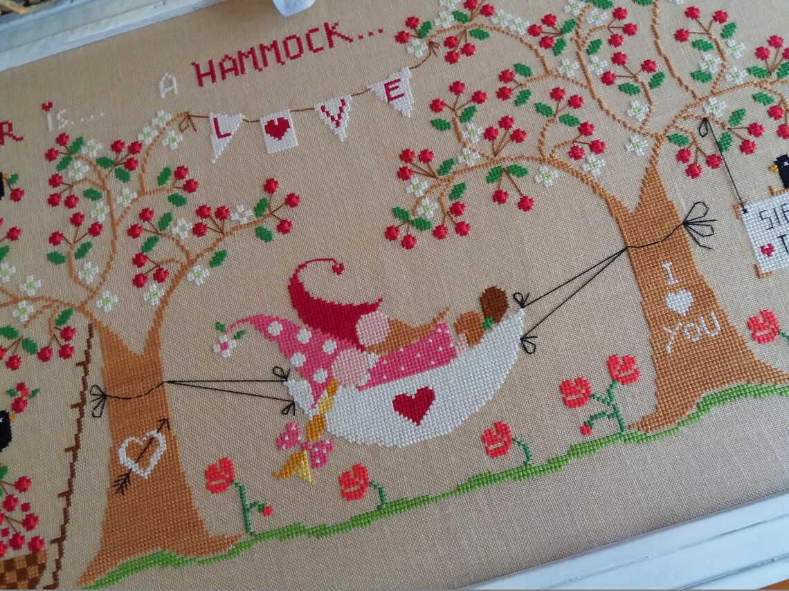 Chart Un'Amaca in Due including inscription in English | Etsy