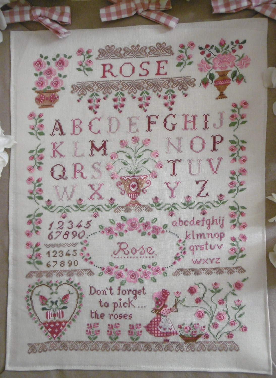 Chart Rose Sampler (including Inscription in English, Italian and ...
