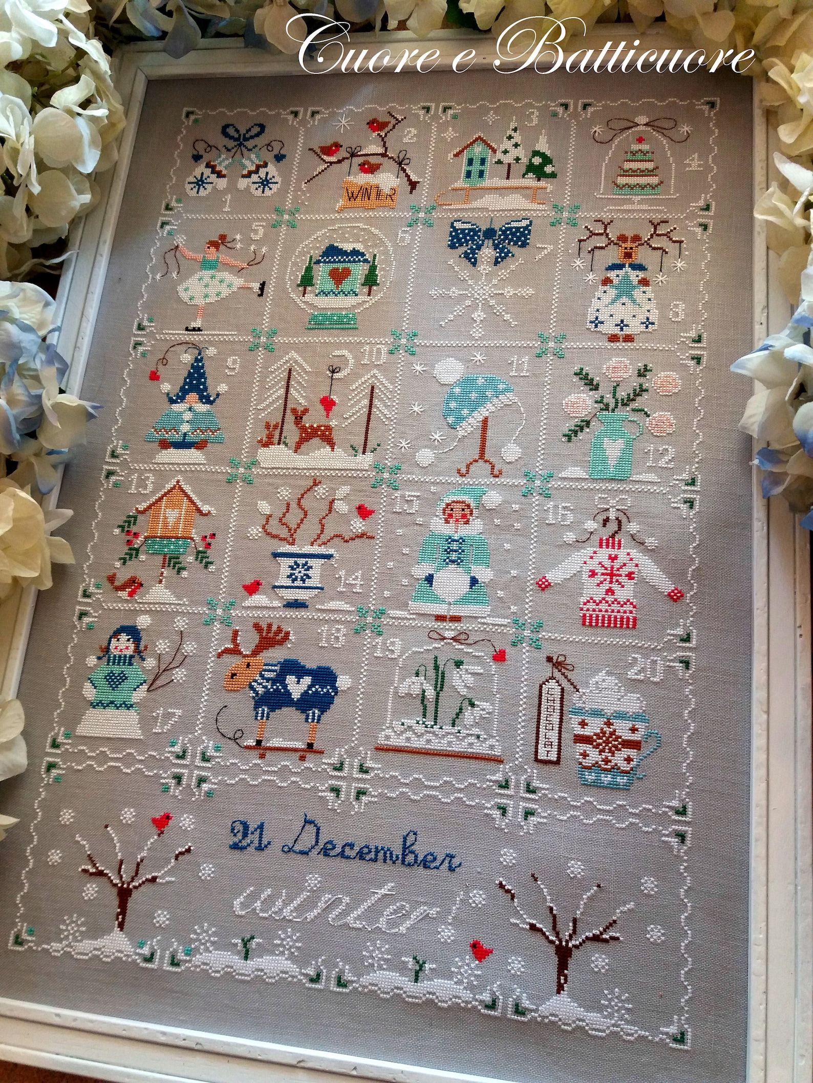 Chart Shabby Winter Calendar (including Inscription in English, French ...