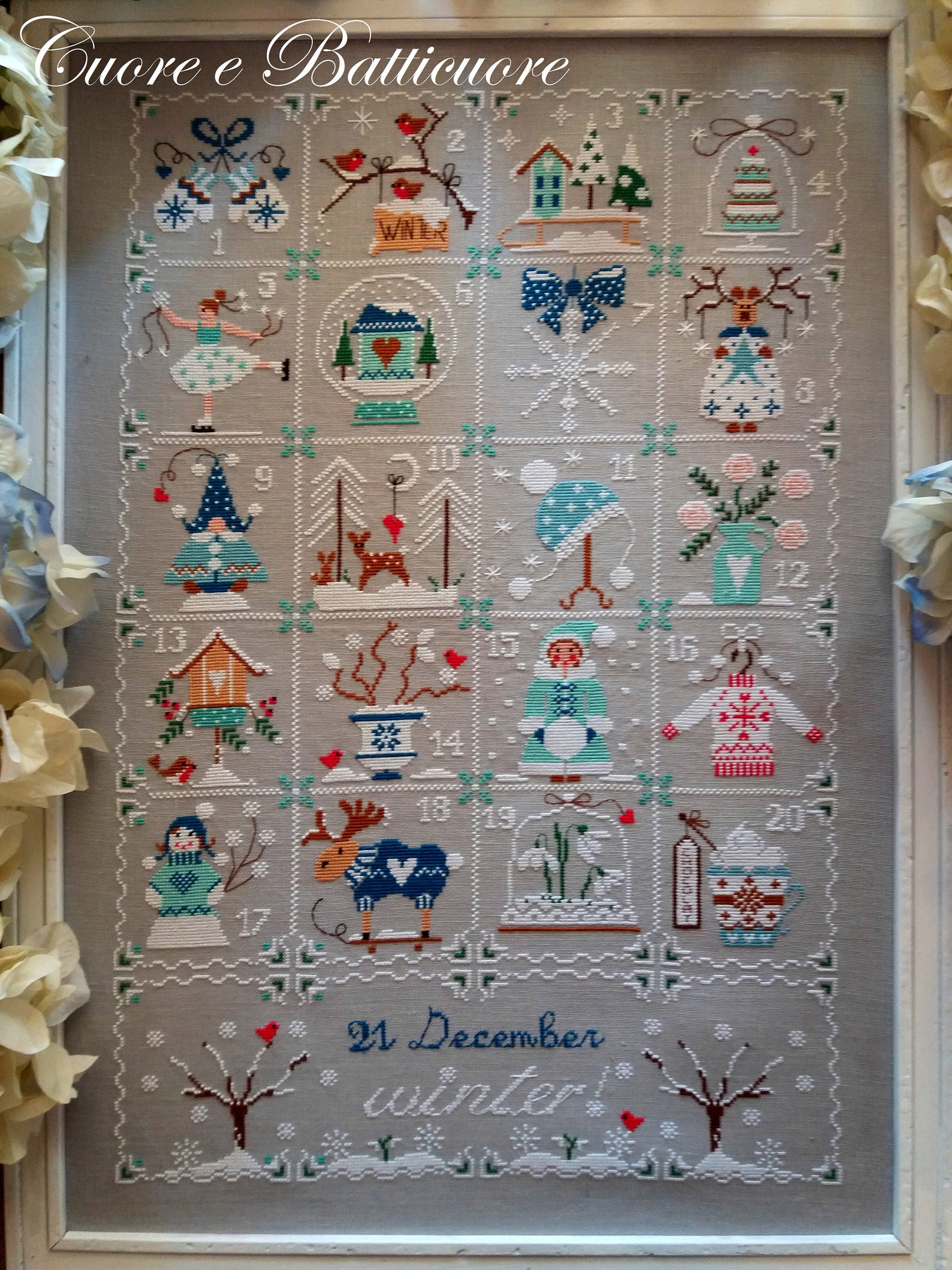 Chart Shabby Winter Calendar (including Inscription in English, French ...