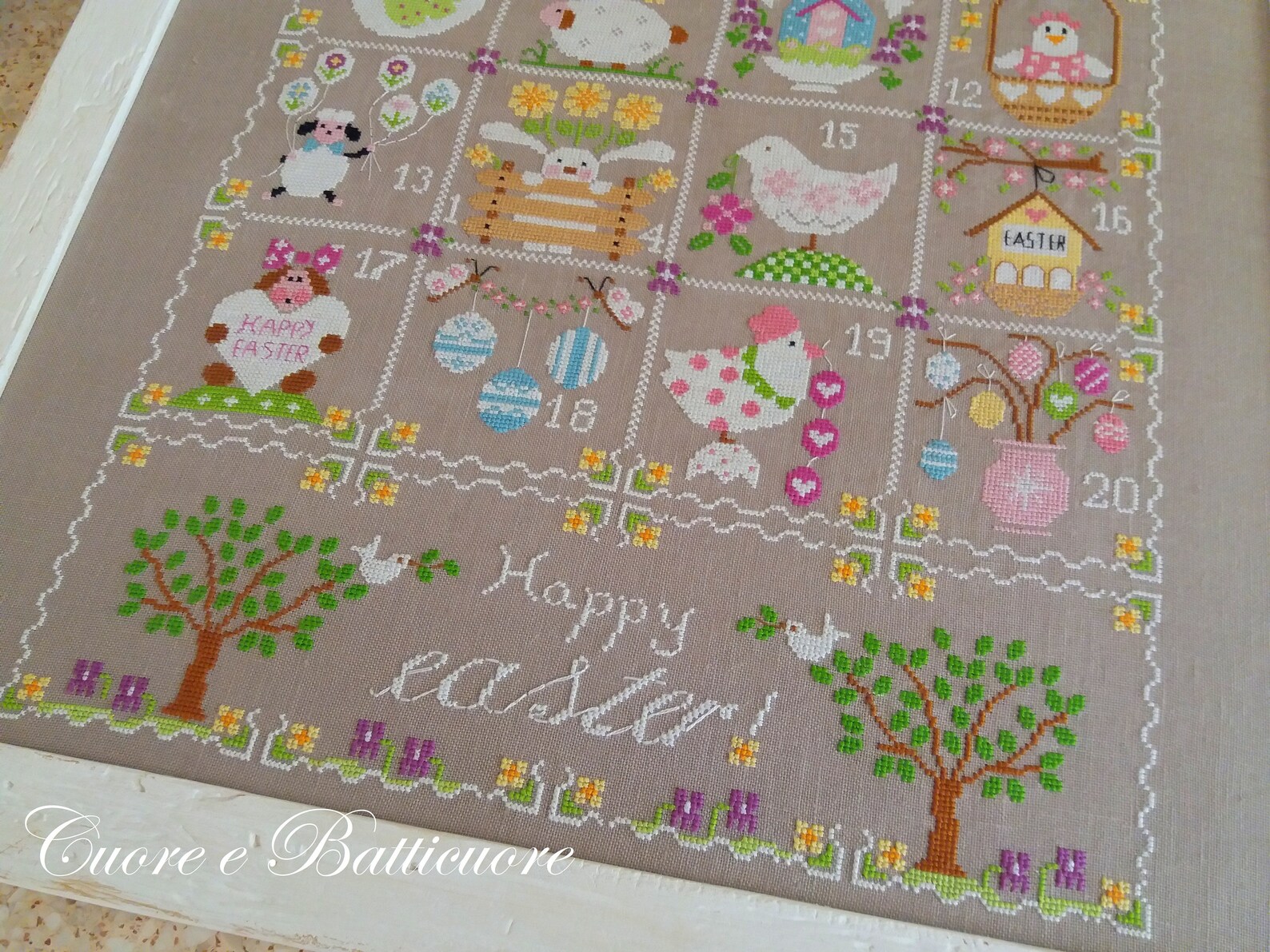 Chart Shabby Easter Calendar including Inscription in | Etsy