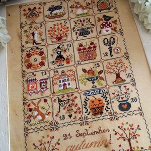 Chart Shabby Autumn Calendar (including Inscription in English, French ...