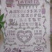 Chart Lavender Sampler (including Inscription in English, Italian and ...