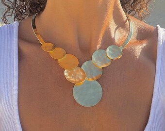 Ancient Greek Goddess HYDRA Hammered Gold Cuff Choker Necklace - Etsy