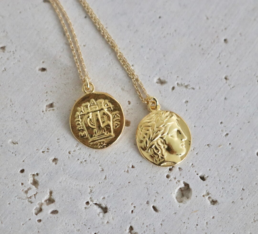 Ancient Greek Apollo & Lyre Musical Instrument Coin Necklaces - Made in ...