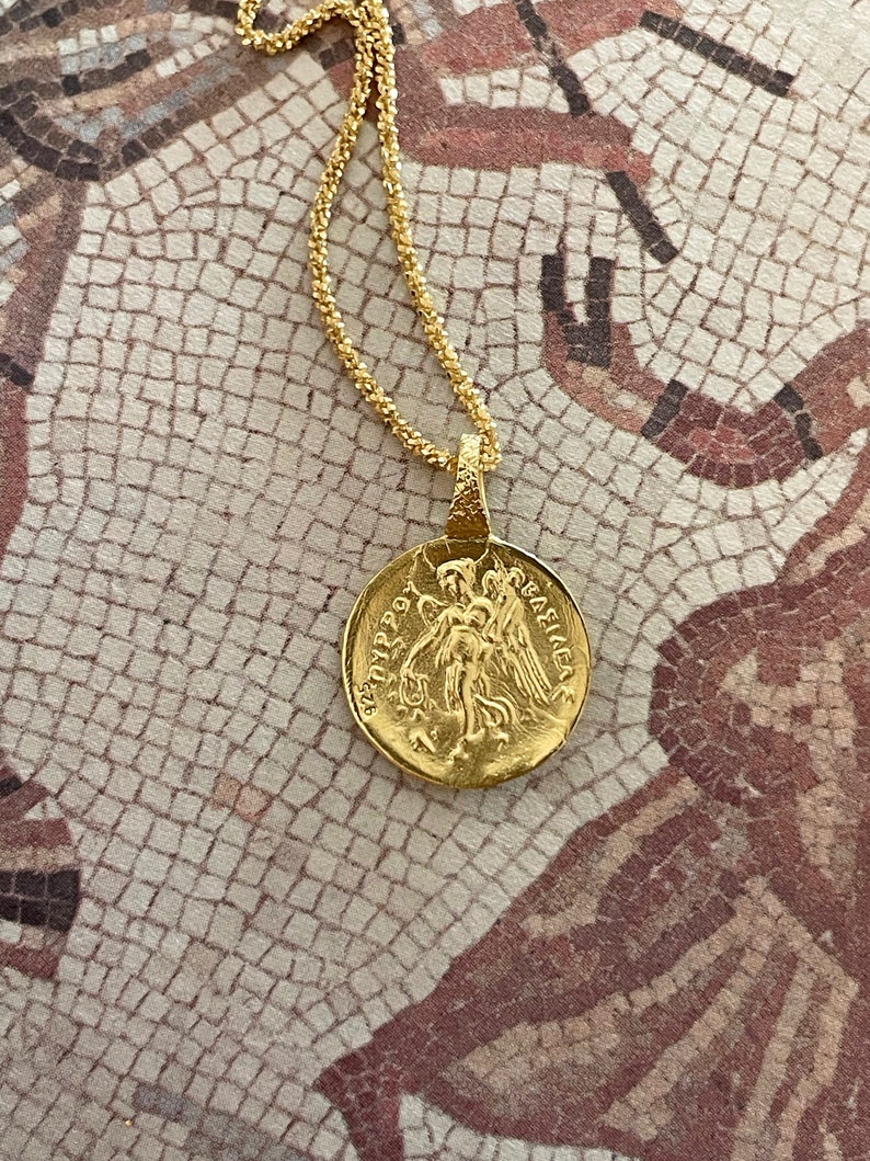 Ancient Greek Goddess Athena & Nike Victory Medallion Necklace - Etsy