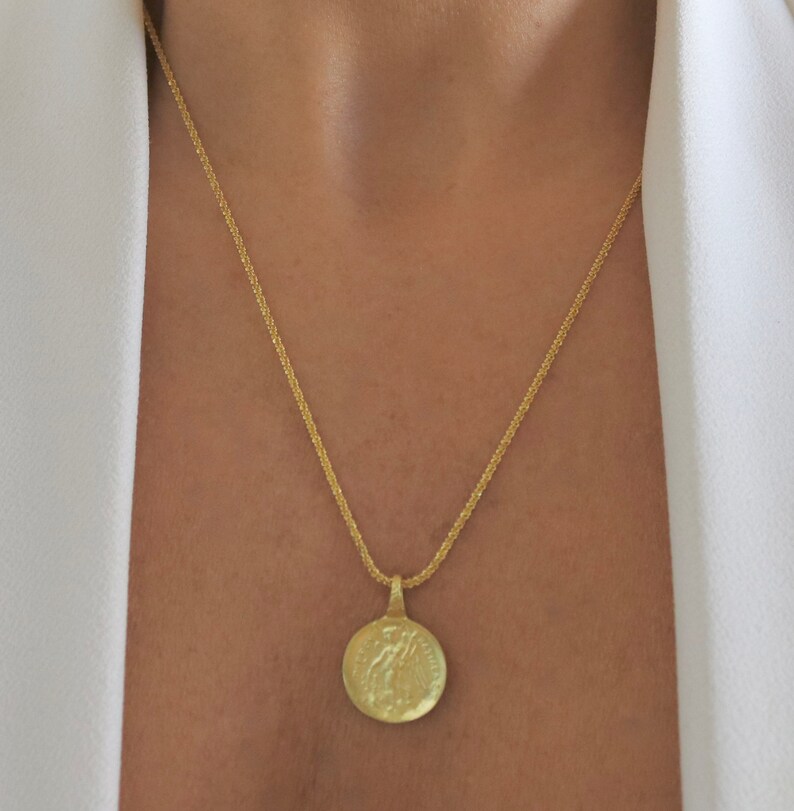 Ancient Greek Goddess Athena & Nike Victory Medallion Necklace - Etsy
