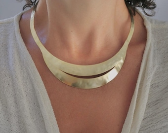 Ancient Greek Goddess Hammered Gold Disc ARCADIA Choker Necklace - Made ...