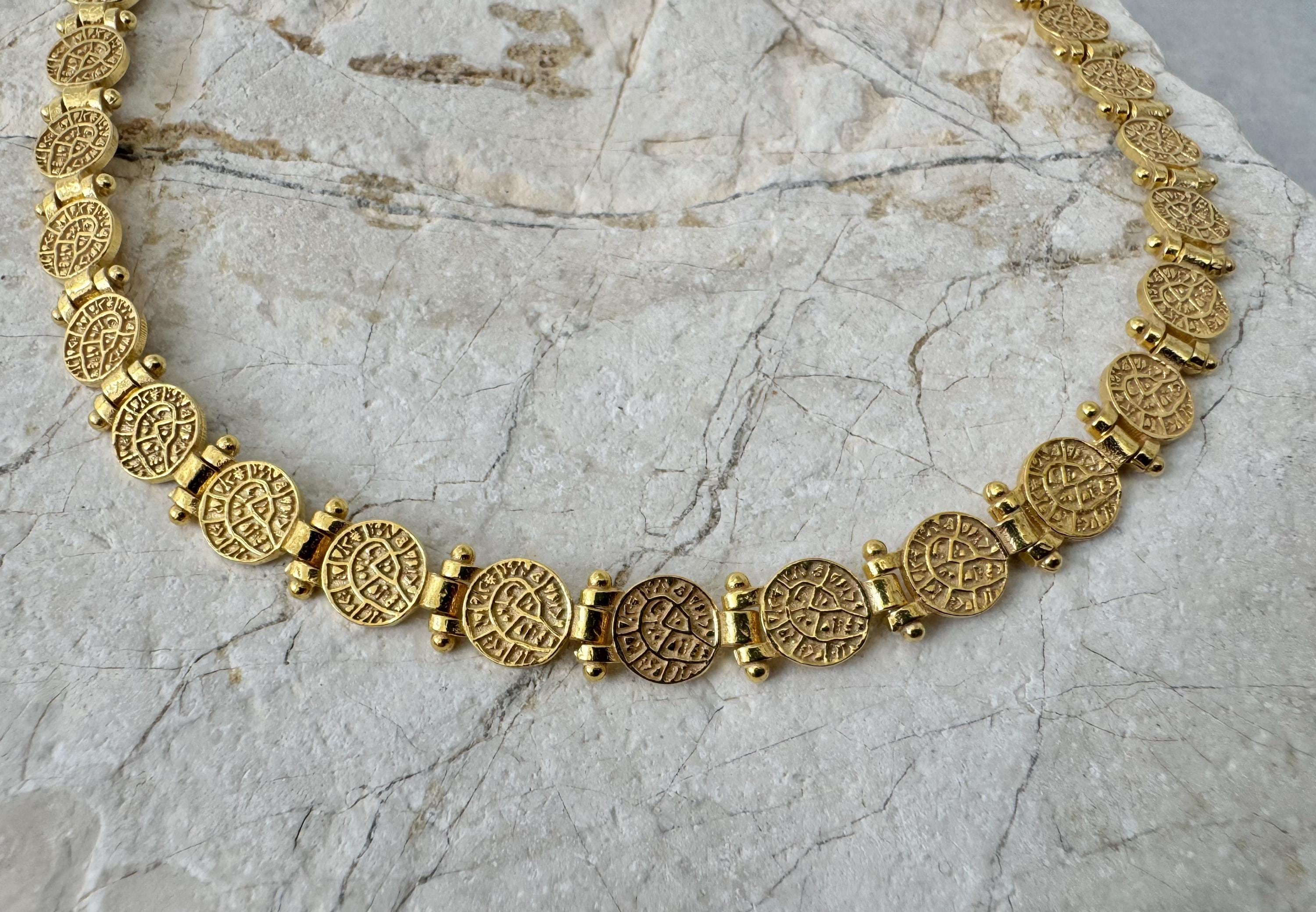 Ancient Greek Minoan Phaistos Disc Coin Collar Necklace - Made in ...