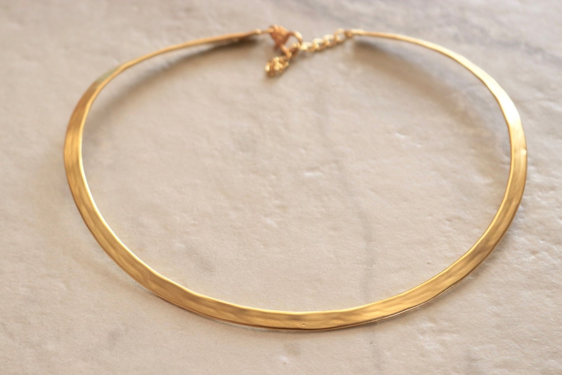 Ancient Greek Goddess LETO Hammered Gold Cuff Choker Necklace - Made in ...