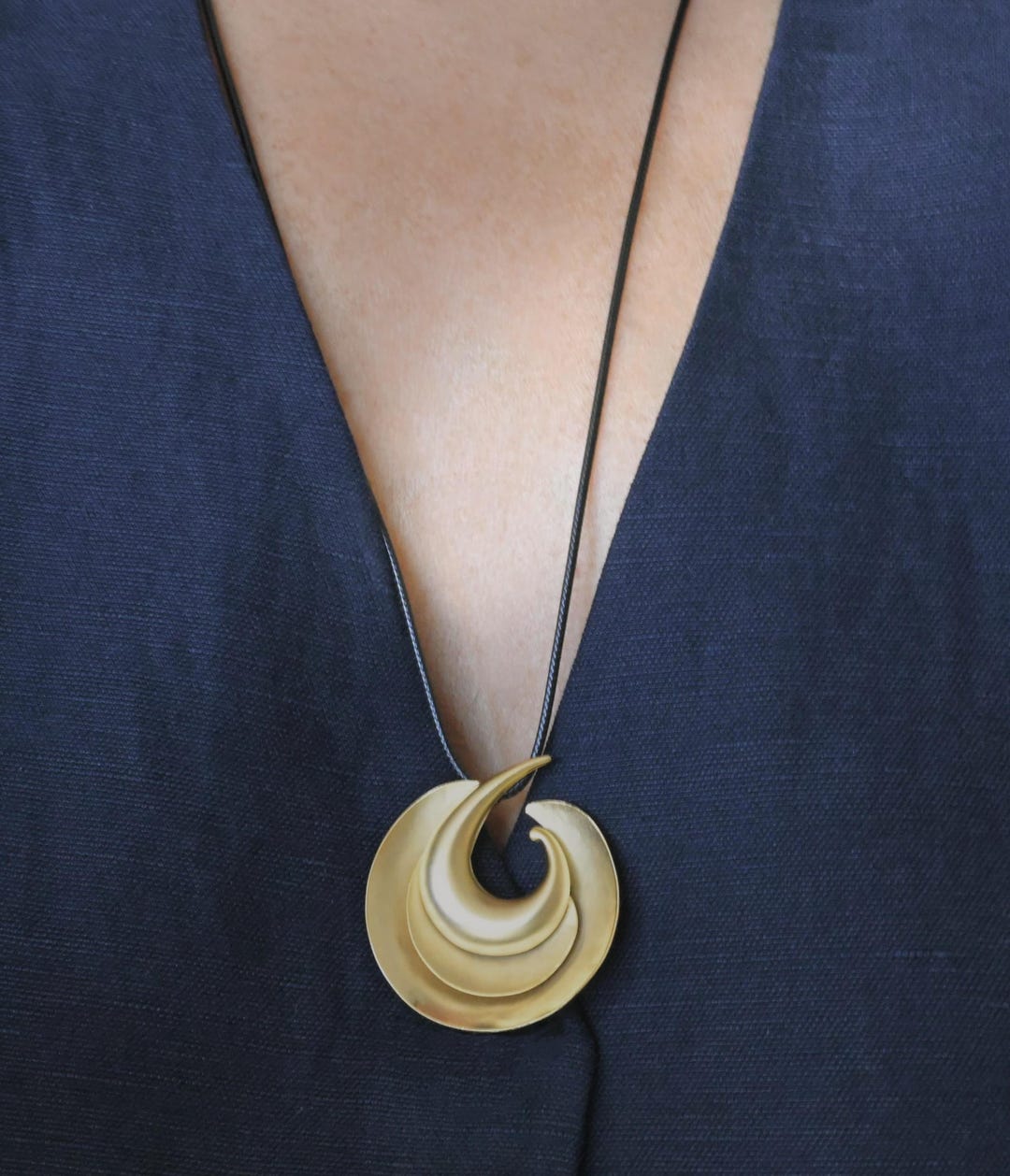 22K Gold Hammered NEREIDA Spiral Design Necklace & Earring SET - Made ...