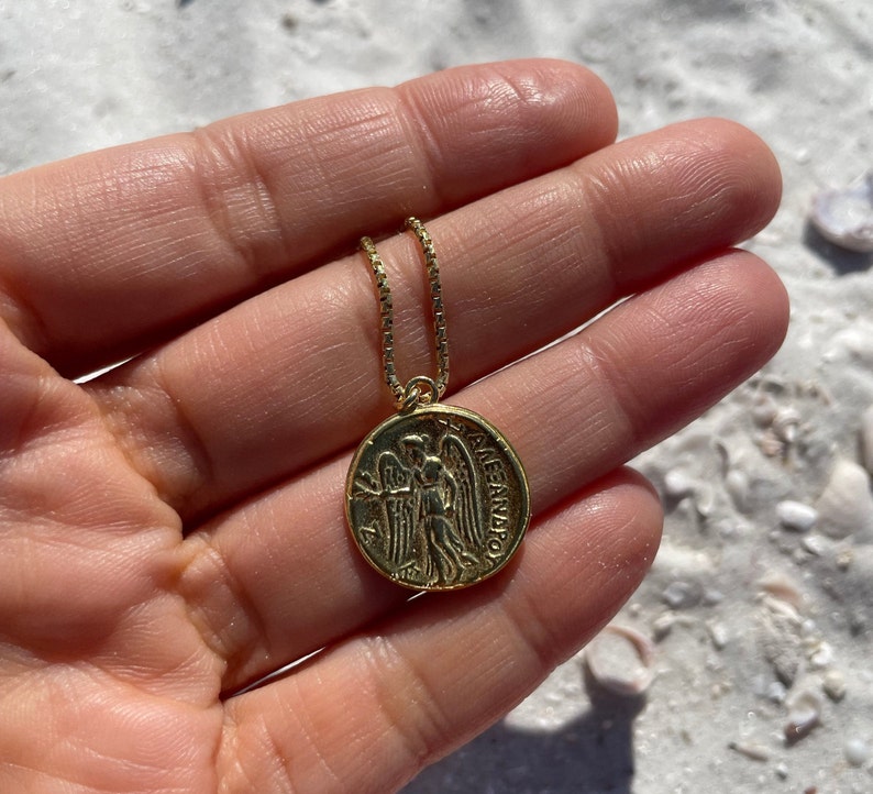 Ancient Greek Goddess Athena & Nike Victory Medallion Necklace - Etsy