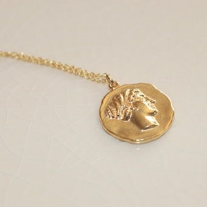 Vermeil Ancient Greek Goddess APHRODITE Coin Necklace - Etsy Canada