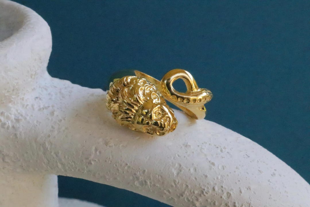 Vermeil CHIMERA Lion Cuff Ring - Etsy
