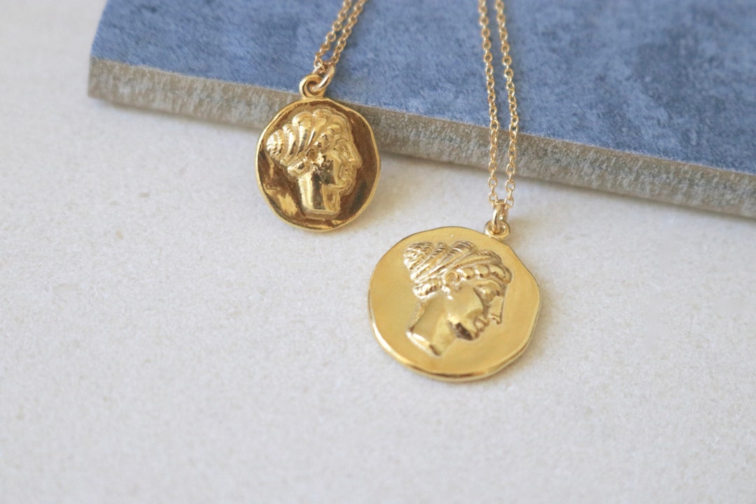Vermeil Ancient Greek Goddess APHRODITE Coin Necklace - Etsy Canada