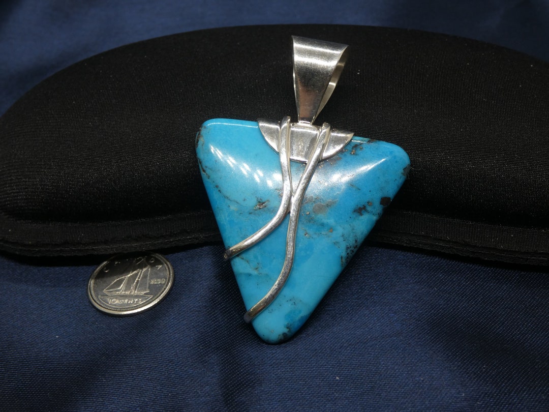 DTR Jay King Turquoise Arrow Shaped Turquoise Large 925 Silver Pendant ...