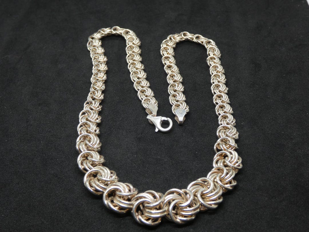 Byzantine Lightweight Graduated Chain 925 Silver Necklace - Etsy