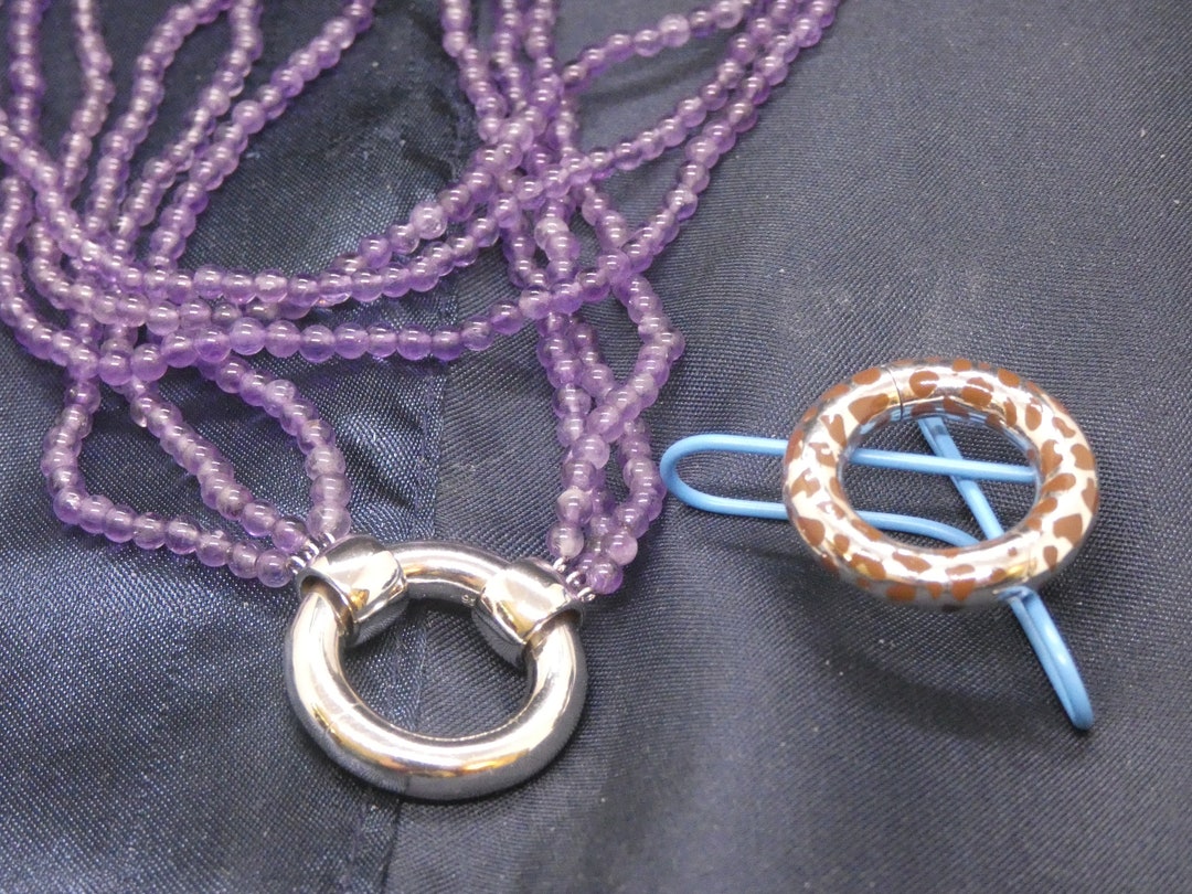 Petra Azar Circle of Love Amethyst Sterling Silver Bead Chain Necklace ...