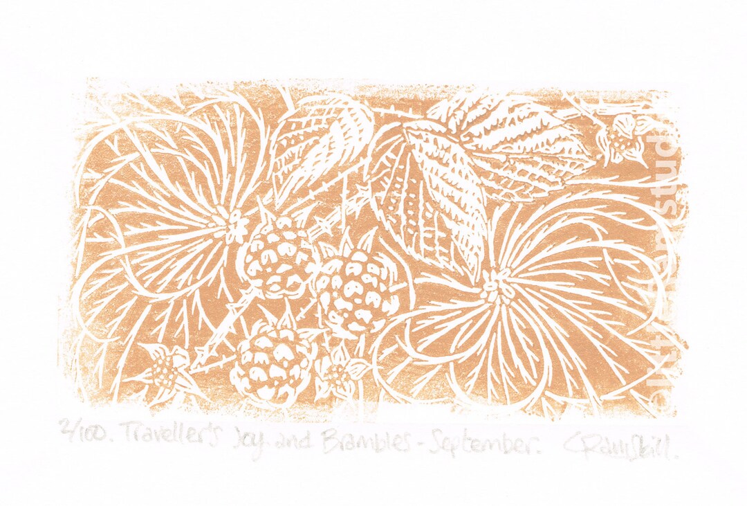 Impresión de linóleo de edición limitada de septiembre - Etsy España