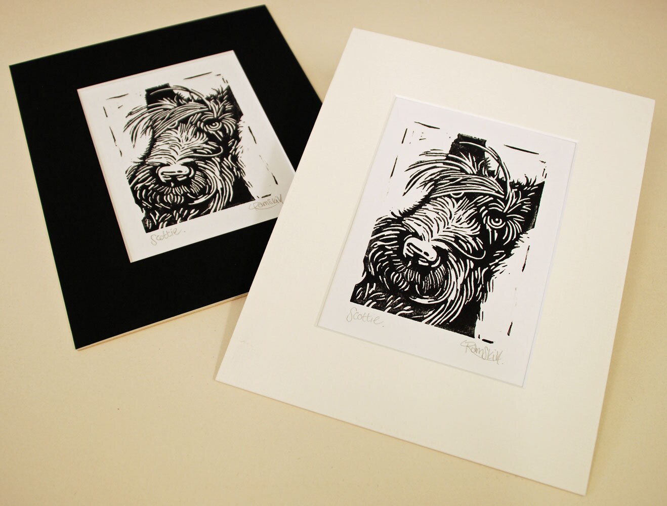 Scottie Dog Linocut Original Hand-pulled Relief Print - Etsy