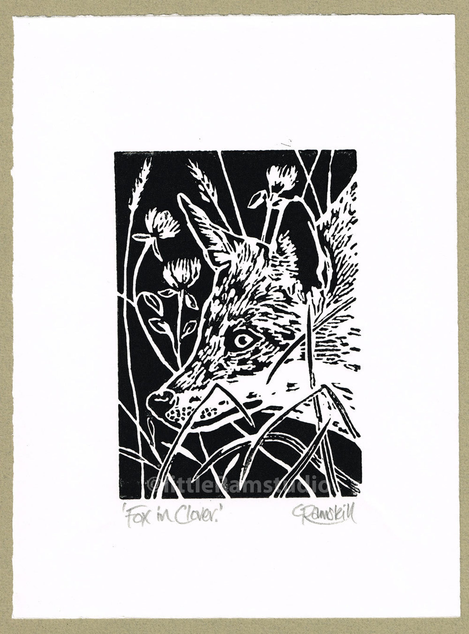 Fox Art Handmade Print Linocut Print Original Art - Etsy