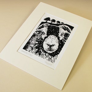 Swaledale Sheep Linocut Original Hand-pulled Relief Print - Etsy