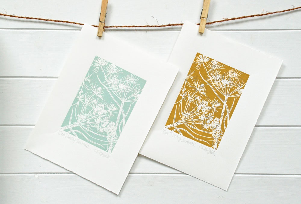Cow Parsley, Cow Parsley Print, Cow Parsley Linocut Print - Etsy UK