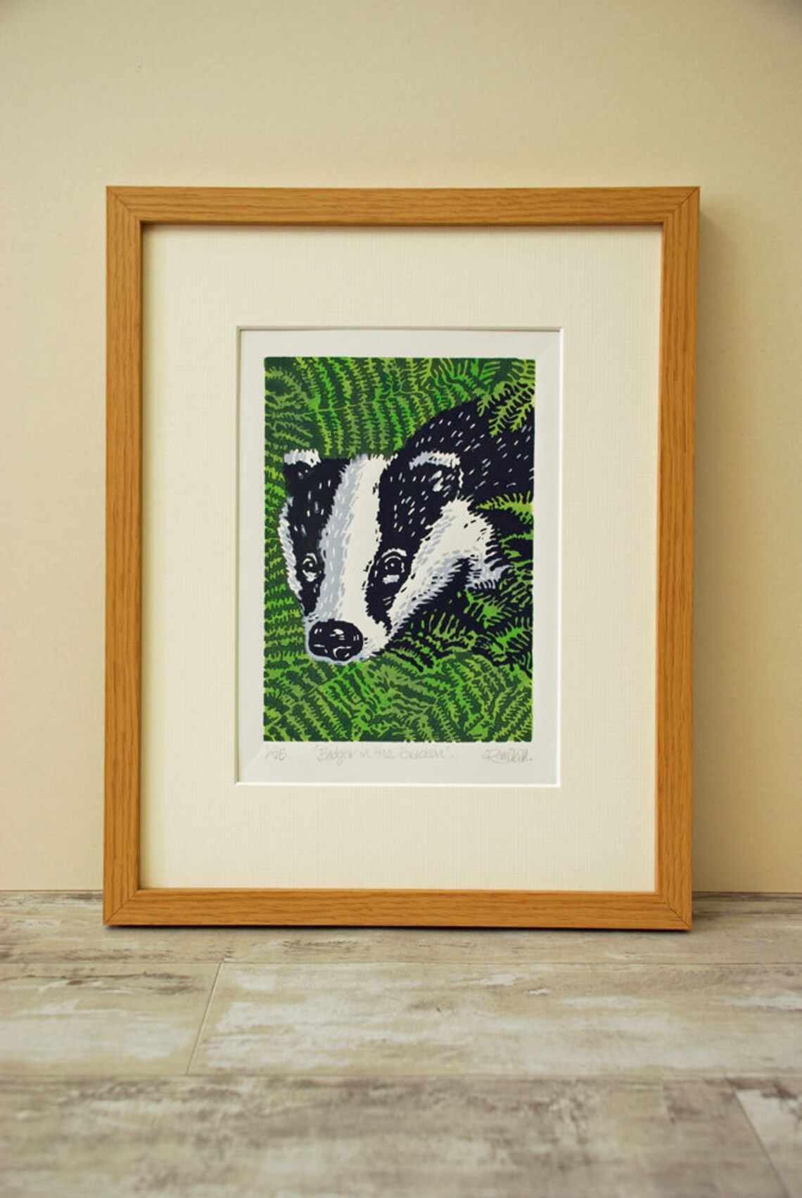 Badger Linocut Print, Limited Edition Wildlife Art - Etsy