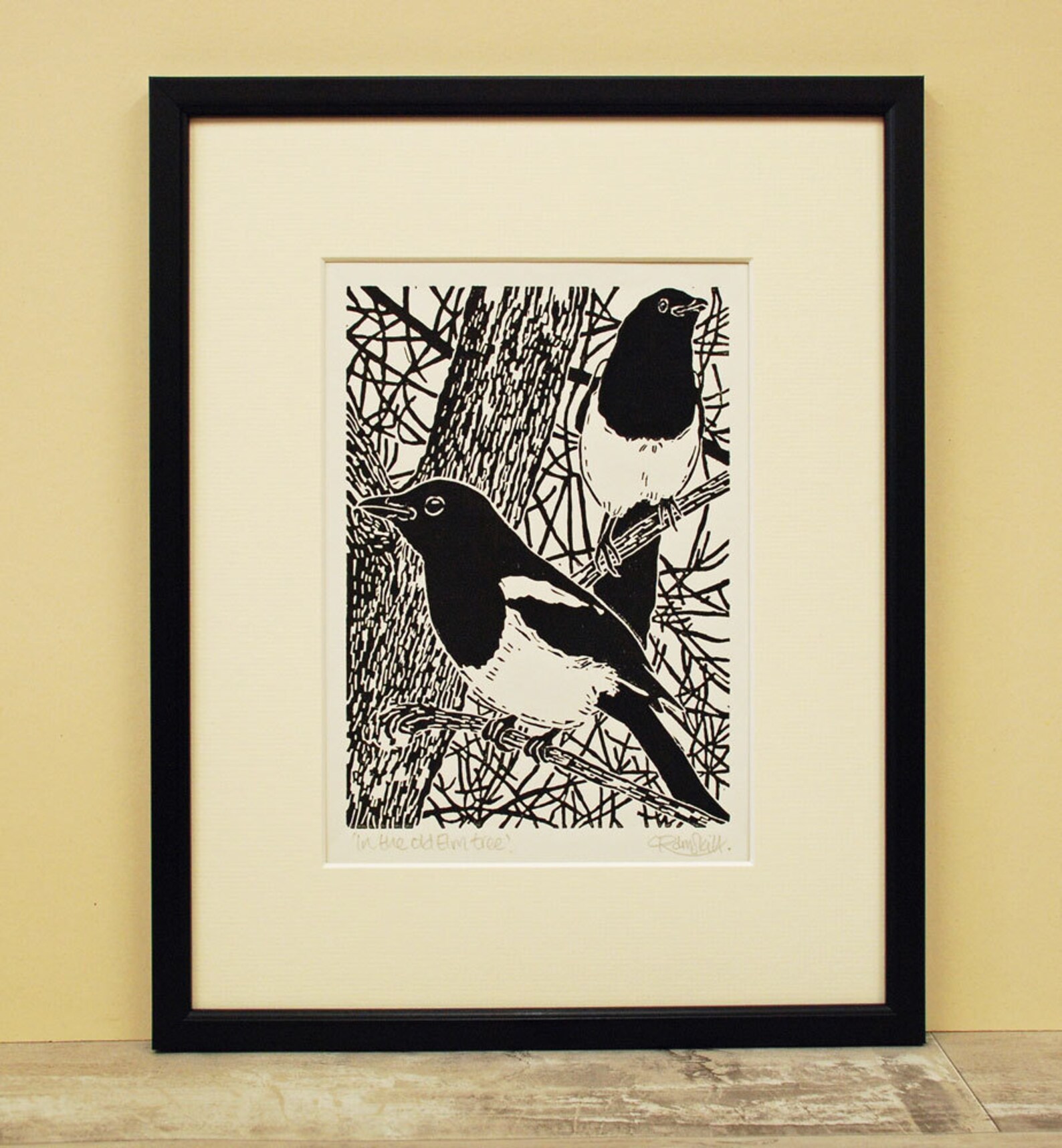 Magpies Magpies Print Magpies Linocut Handmade Print - Etsy