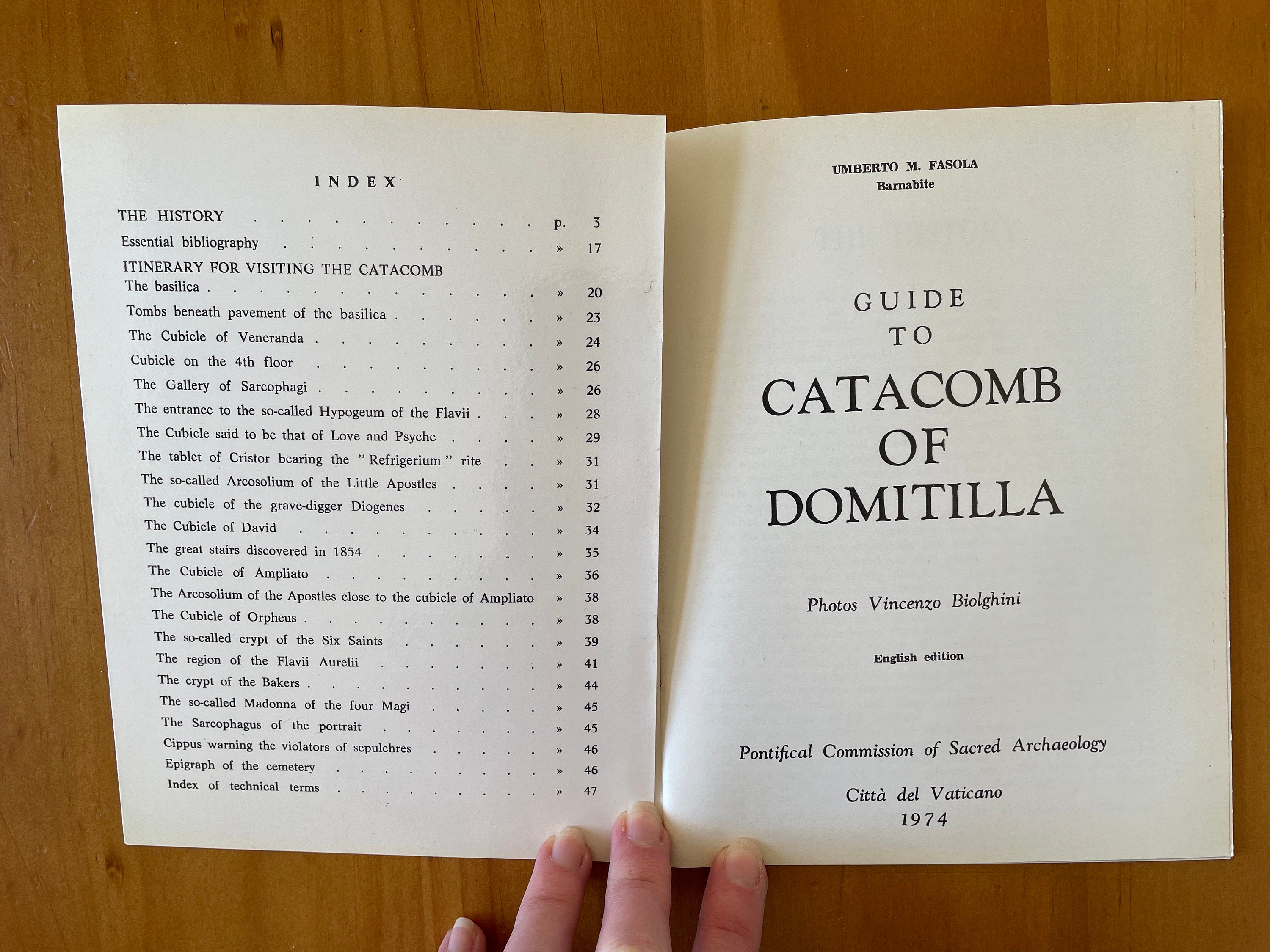 Guide to the Catacomb of Domitilla by Umberto M. Fasola, 1974 - Etsy