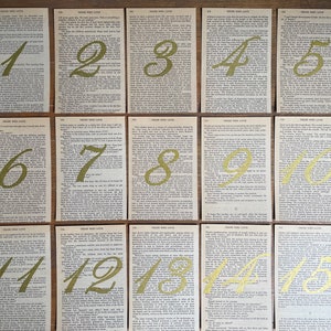 CUSTOM Book Page Table Numbers for Weddings and Events - Etsy