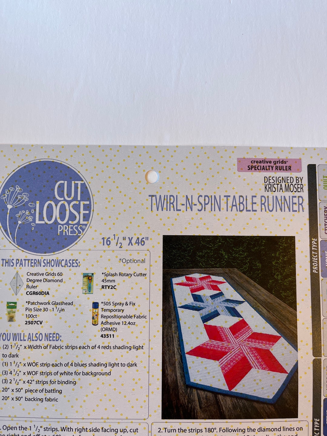 Krista Moser Quilt Pattern Twirl and Spin Table Runner by Cut Loose ...
