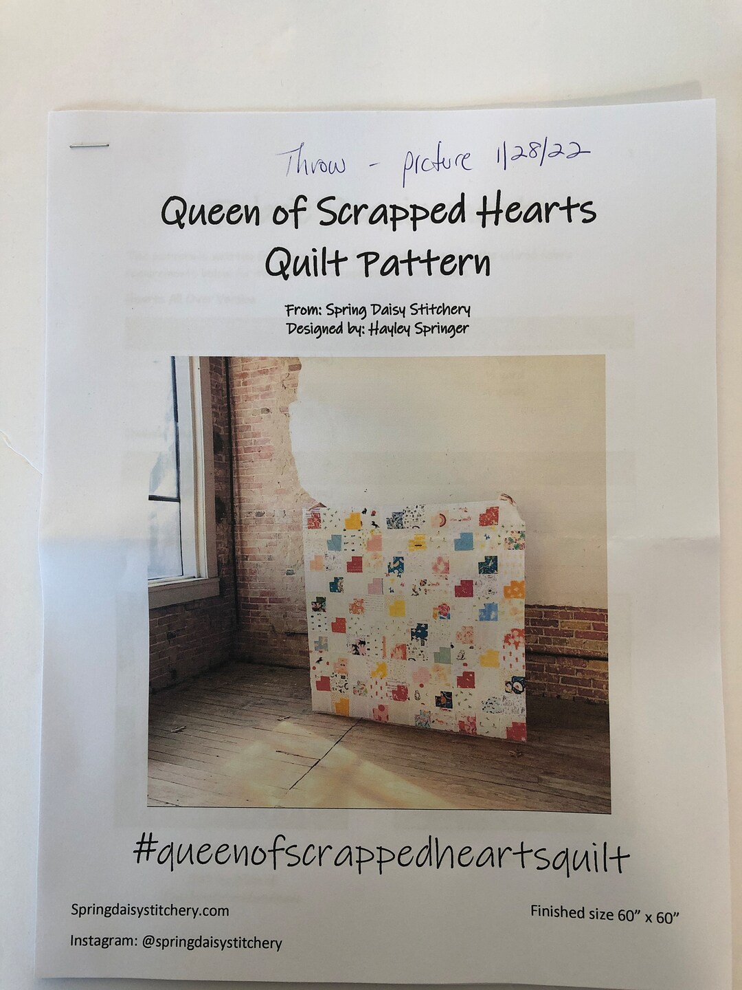 Queen of Scrapped Hearts Quilt Kit by Spring Daisy Stitchery - Etsy