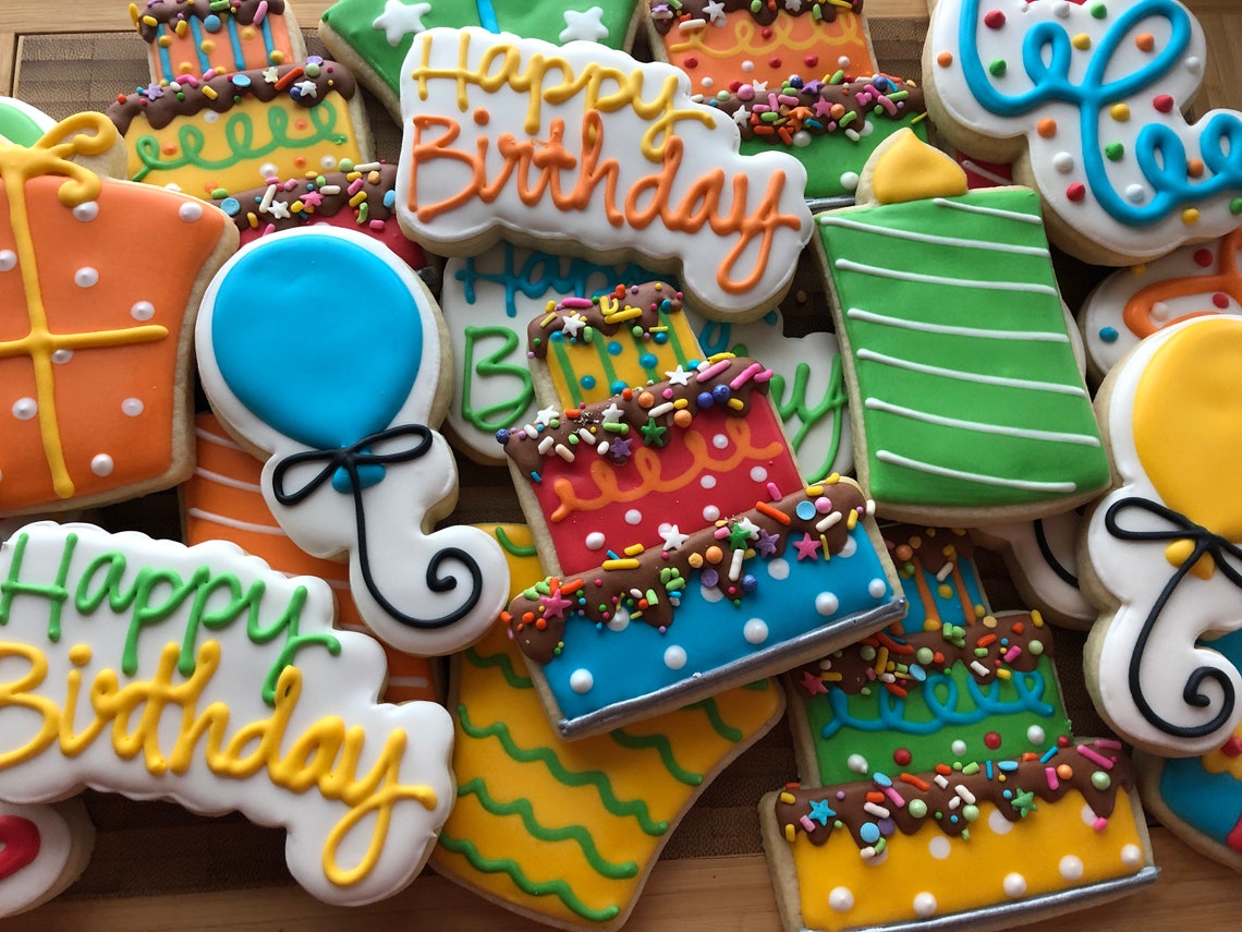 Happy Birthday Cookies/ Birthday Cookies/ Celebration Cookies/ | Etsy