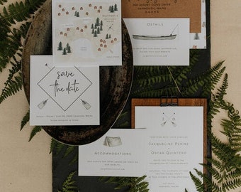 Summer Camp Wedding Invitations / Summer Camp Wedding Suite / | Etsy