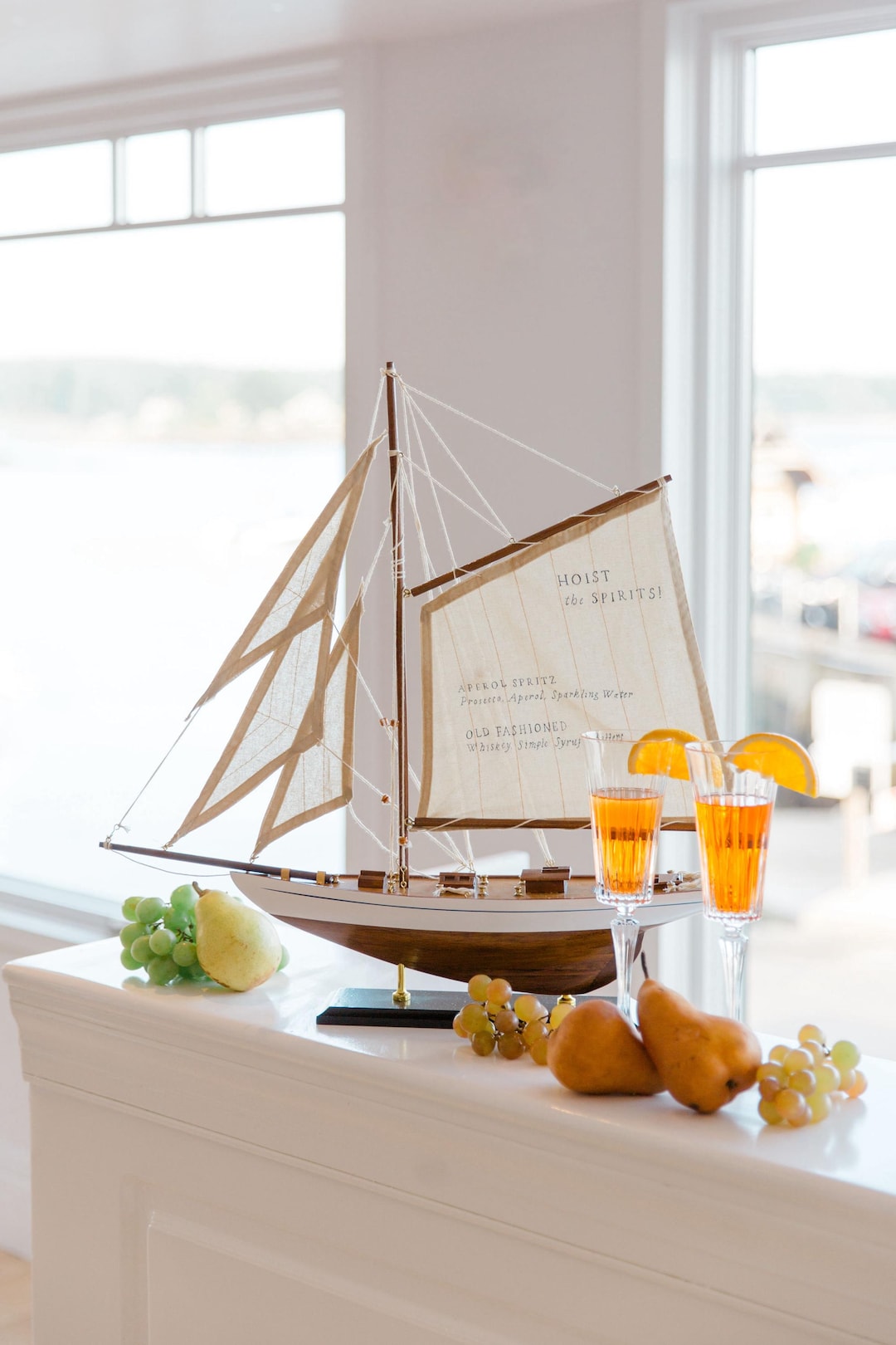 Screen-printed Sailboat Cocktail Sign / Sailboat Signature Drink Sign ...