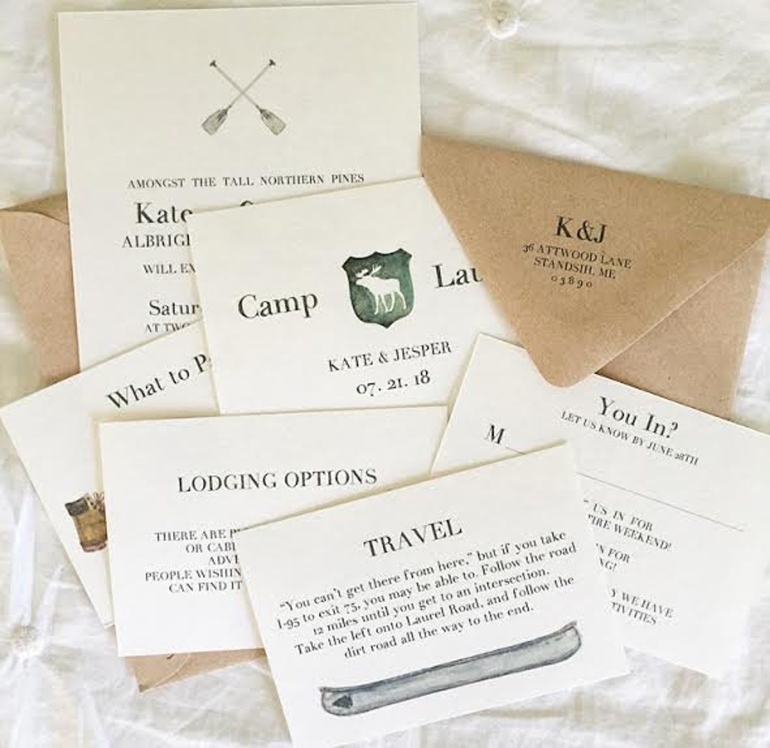 Summer Camp Wedding Invitations / Summer Camp Wedding Suite / - Etsy