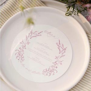 Round Wedding Menus With Hand Drawn Florals - Etsy