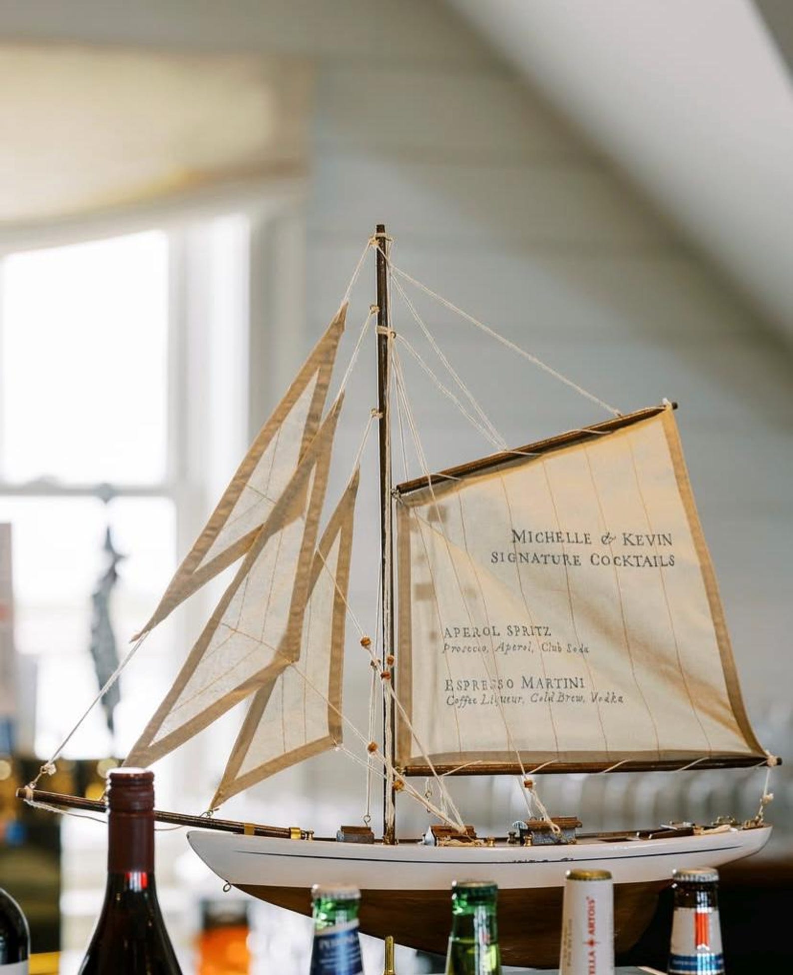 Screen-printed Sailboat Cocktail Sign / Sailboat Signature Drink Sign ...