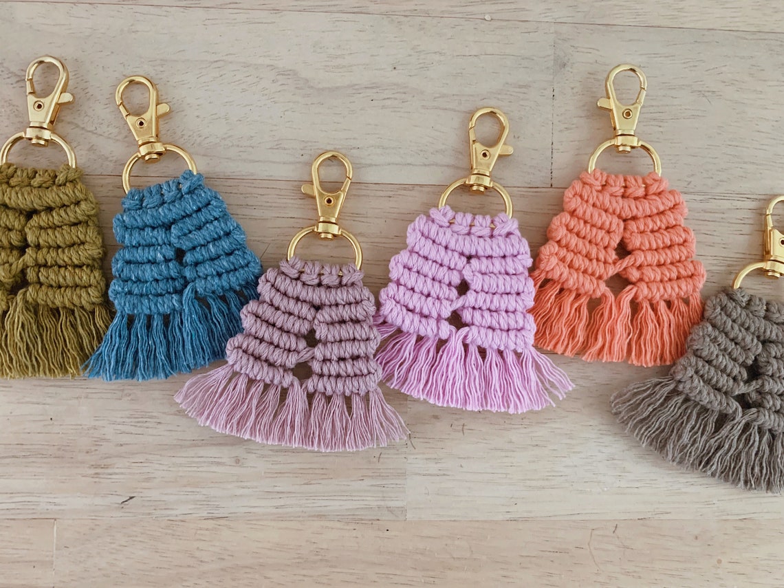 Waverly Macrame Keychain - Etsy