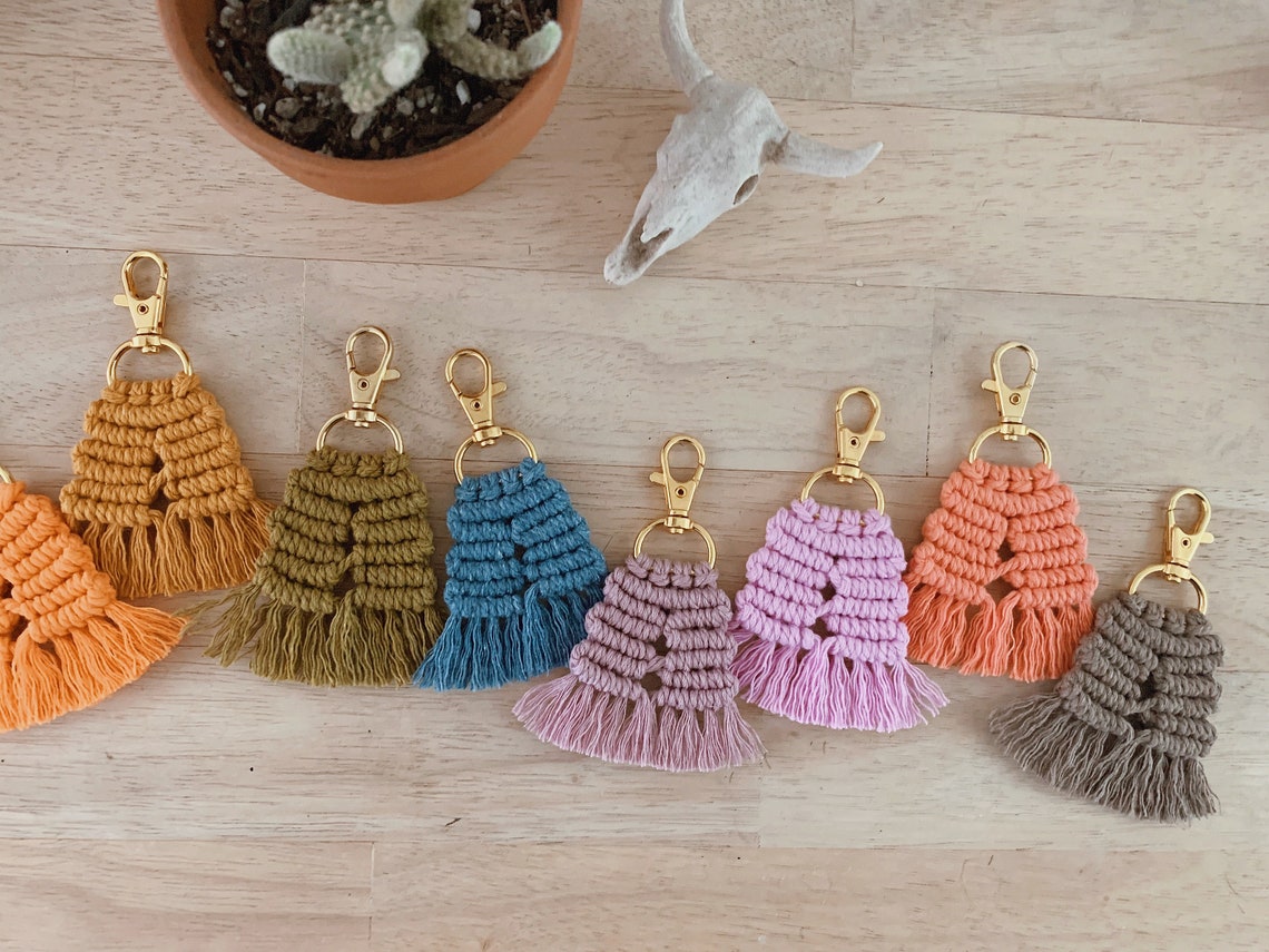 Waverly Macrame Keychain - Etsy