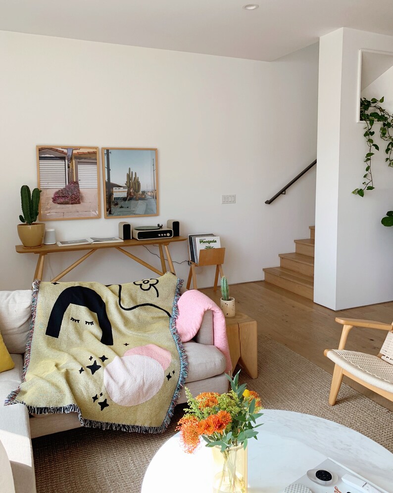 Woven Throw Blanket / Mini Throw Blanket / Flower Girl - Etsy