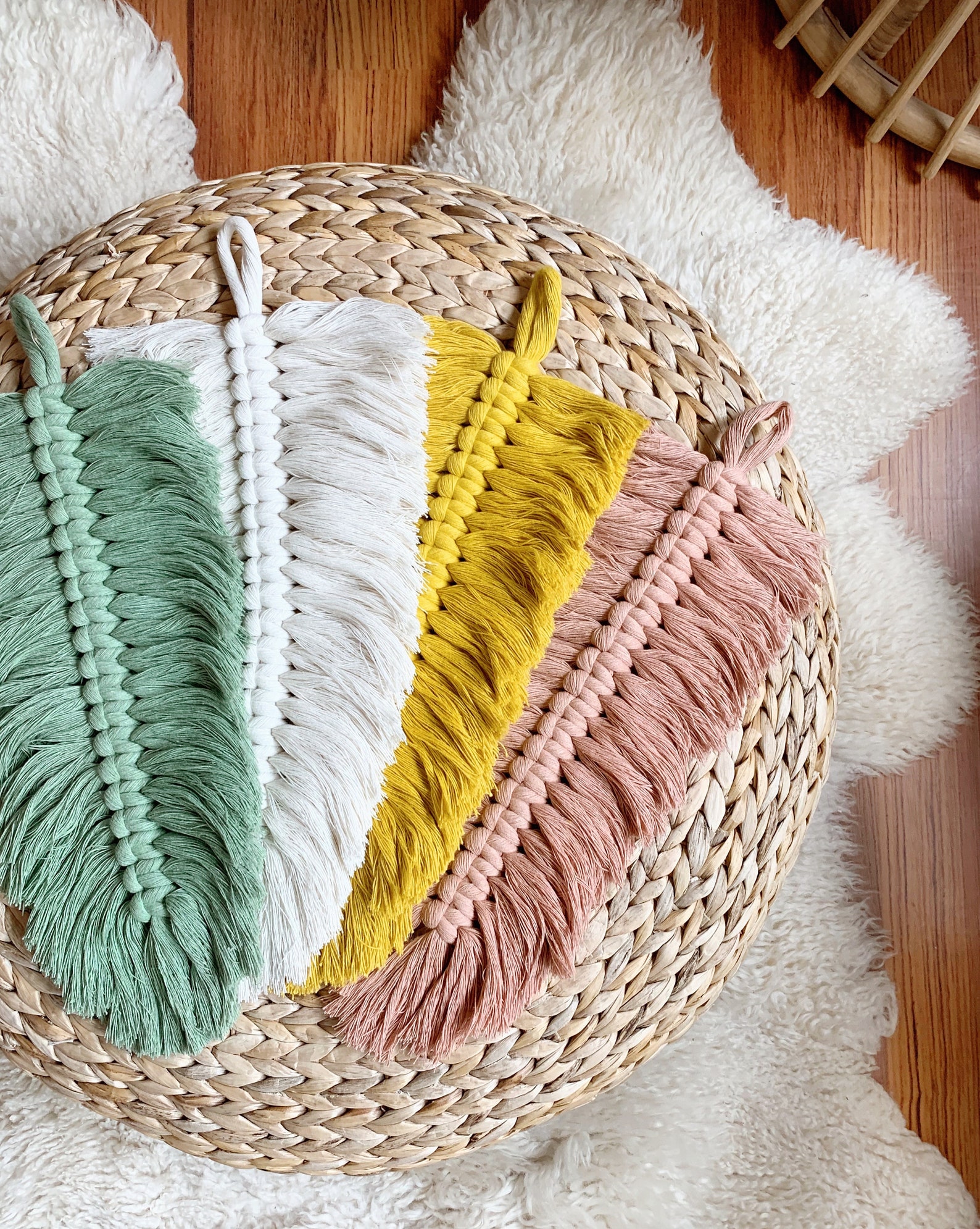 Chunky Feather Macrame Wall Hanging | Etsy